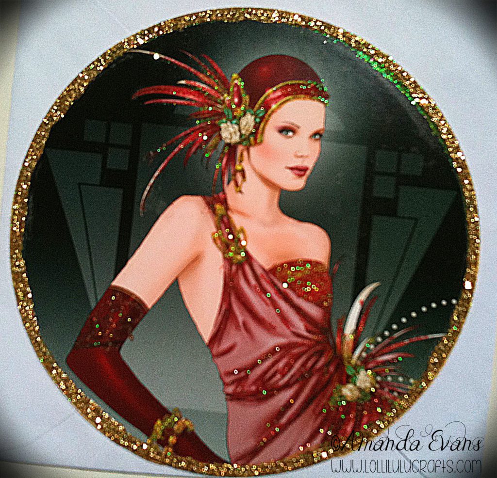 Debbi Moore Art Deco Lady Circle Card - Lolli Lulu Crafts