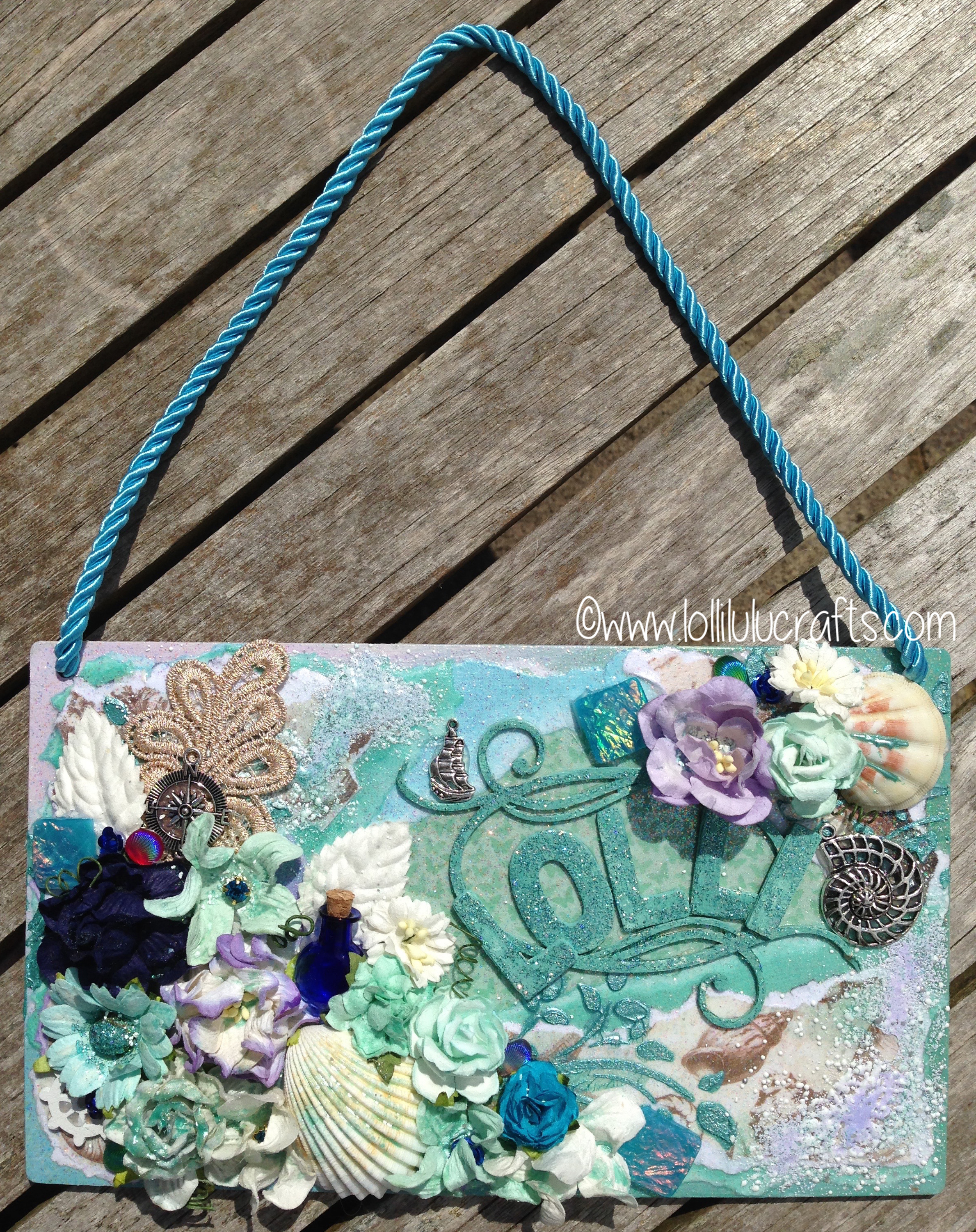 Craft Box April Mixed Media Seashell Name Plate - Lolli Lulu Crafts